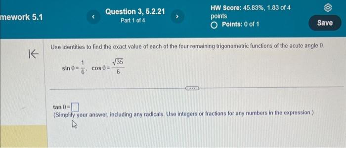 Solved Use identities to find the exact value of each of the | Chegg.com