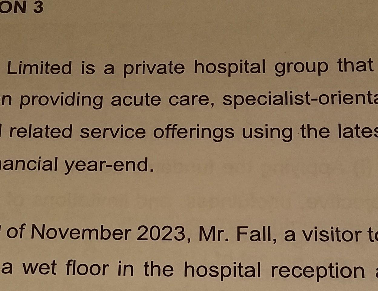 Mr. Fall filed a lawsuit ag the injuries sustained | Chegg.com