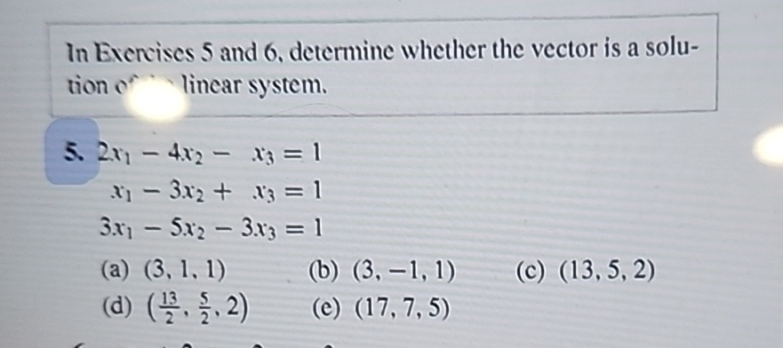 Solved In Exencises 5 ﻿and 6, ﻿determine whether the vector | Chegg.com