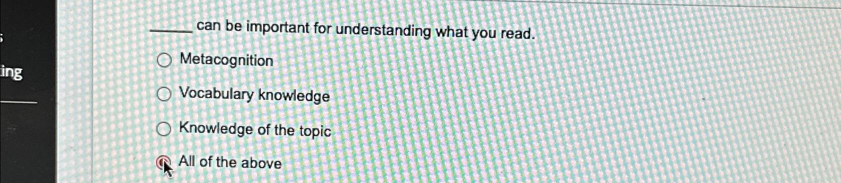 Solved can be important for understanding what you | Chegg.com