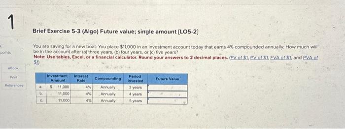 Solved Brief Exercise 5-3 (Algo) Future value; single amount | Chegg.com