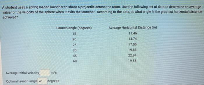 Solved A student uses a spring loaded launcher to shoot a | Chegg.com