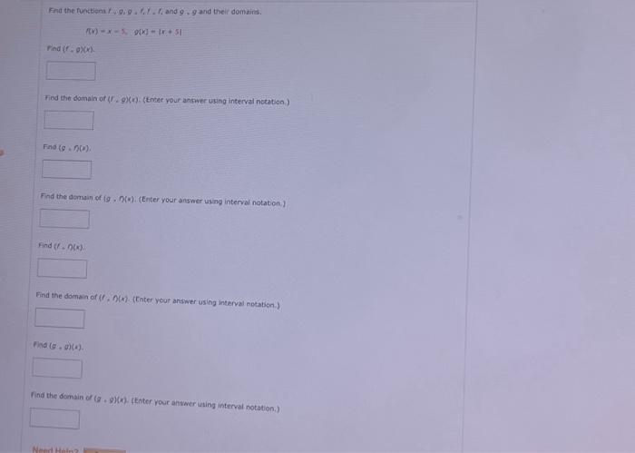 Solved Find the functions f. g, g. f, f. f, and g. g and | Chegg.com
