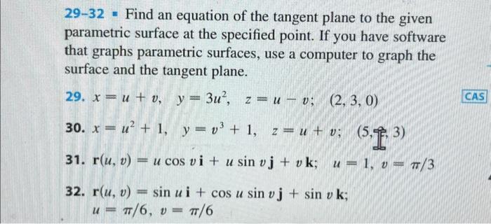 Solved 29-32 Find an equation of the tangent plane to the | Chegg.com