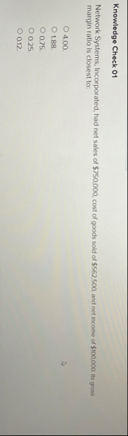 Solved Knowledge Check 01Network Systems, Incorporated, had | Chegg.com