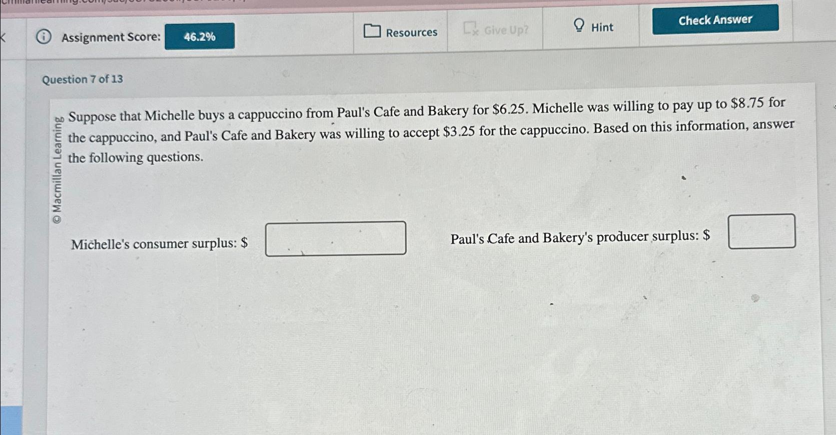 Solved Assignment Score:ResourcesGive Up?Question 7 ﻿of | Chegg.com