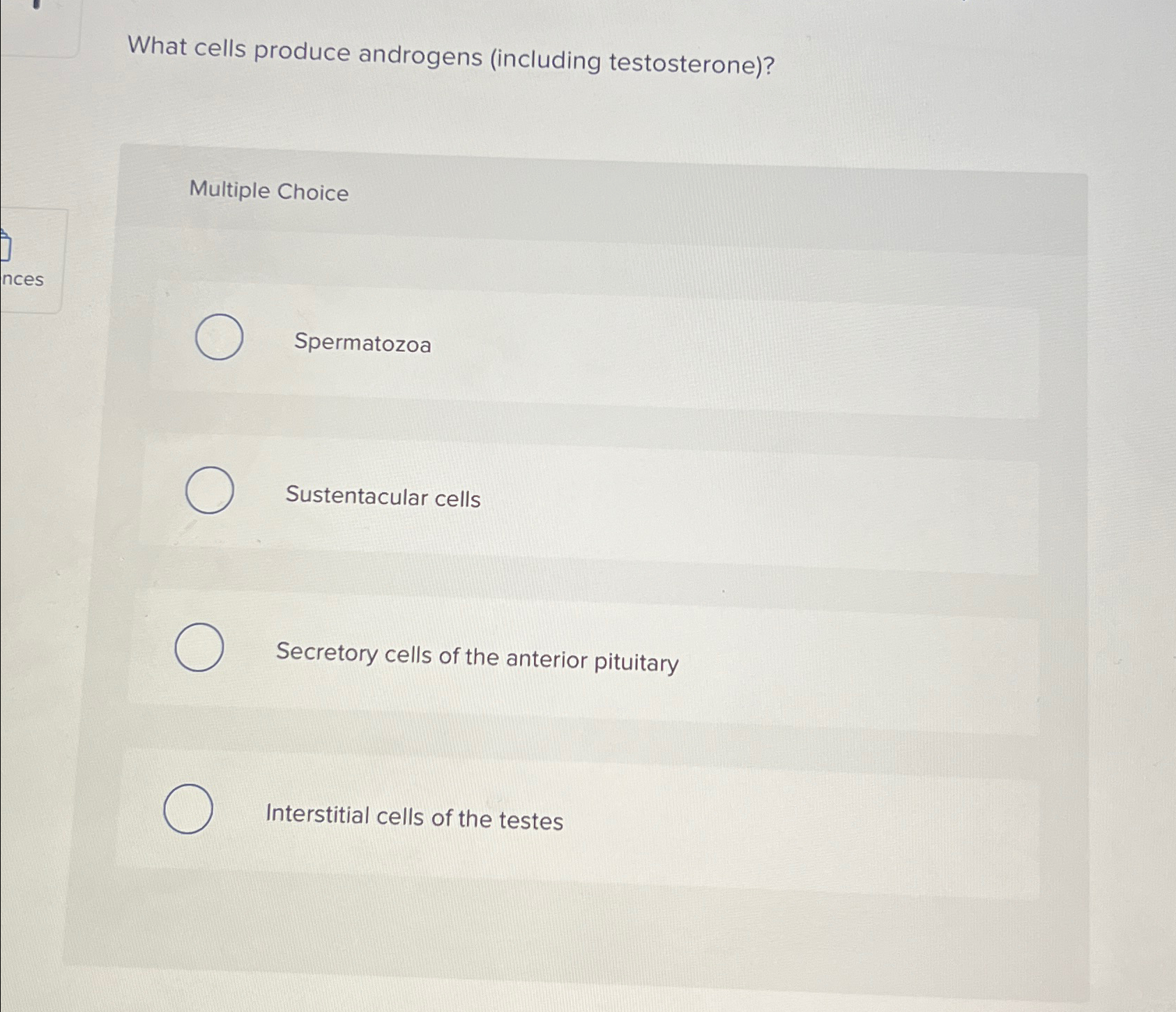 Solved What cells produce androgens (including | Chegg.com