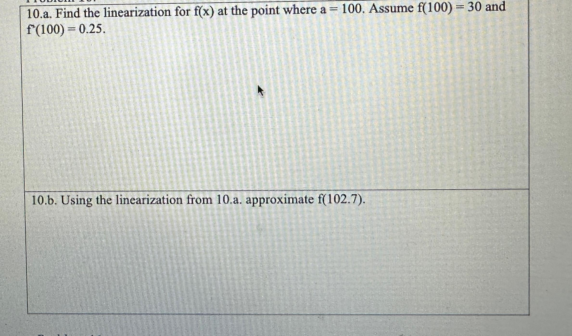 Solved 10 A ﻿find The Linearization For F X ﻿at The Point