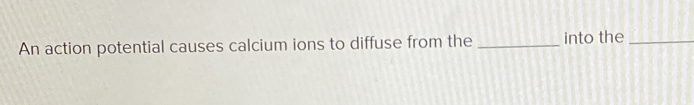 Solved An action potential causes calcium ions to diffuse | Chegg.com
