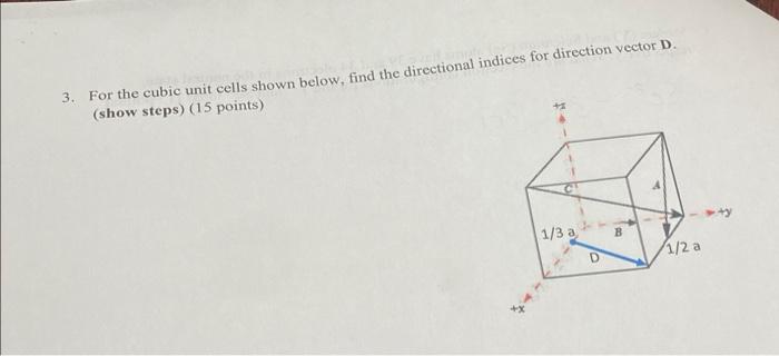 Solved 3. For the cubic unit cells shown below, find the | Chegg.com