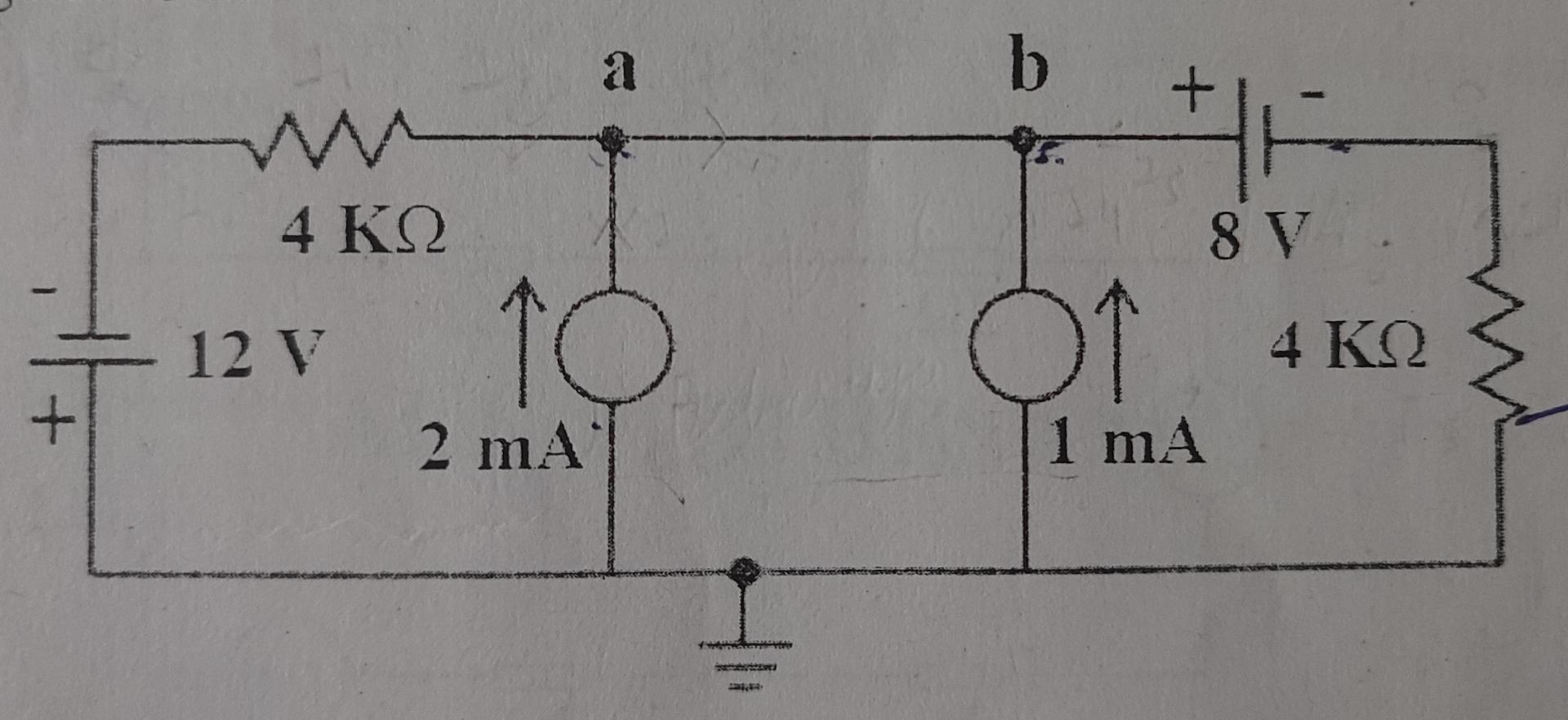 Solved Determine voltage at node "a" ﻿and "b" ﻿using | Chegg.com
