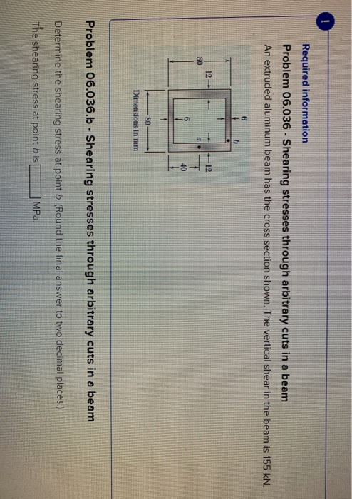 Solved Required information Problem 06.036 - Shearing | Chegg.com