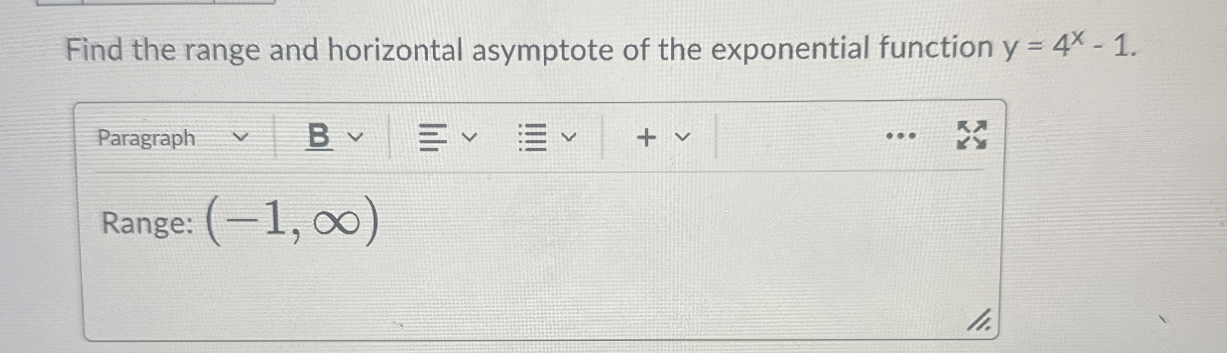 Find the range and horizontal asymptote of the | Chegg.com