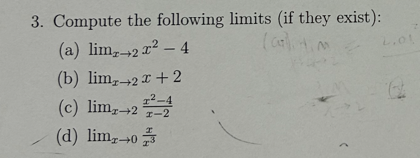 Solved Compute the following limits (if they | Chegg.com