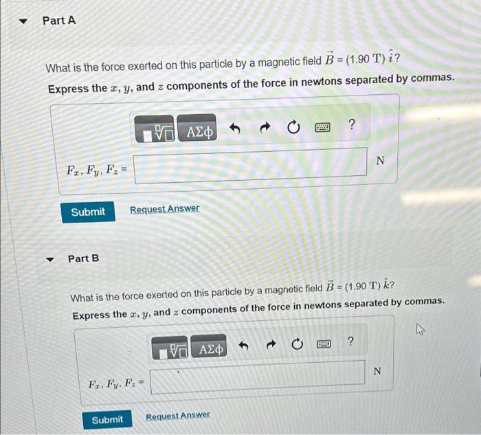Solved A particle with a charge of −1.24×10−8C is moving | Chegg.com