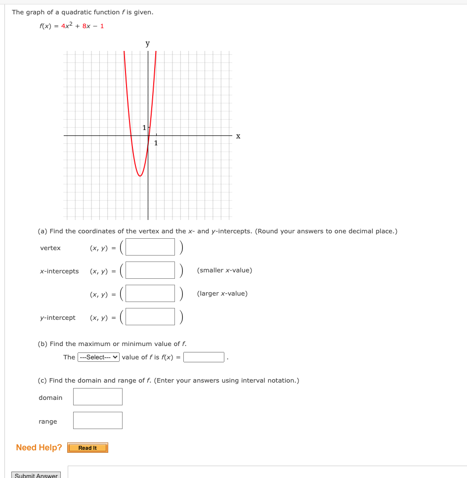Solved The graph of a quadratic function f ﻿is | Chegg.com