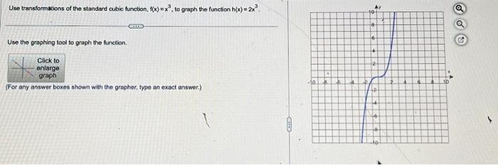 Solved Use transformations of the standard cubic function, | Chegg.com