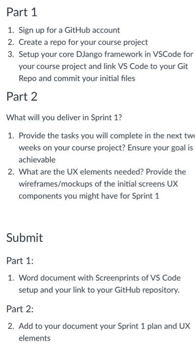 Solved Part 1 1. Sign up for a GitHub account 2. Create a | Chegg.com