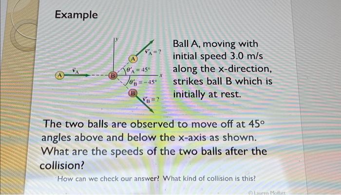 Solved Example Ball A, moving with initial speed 3.0 m/s | Chegg.com