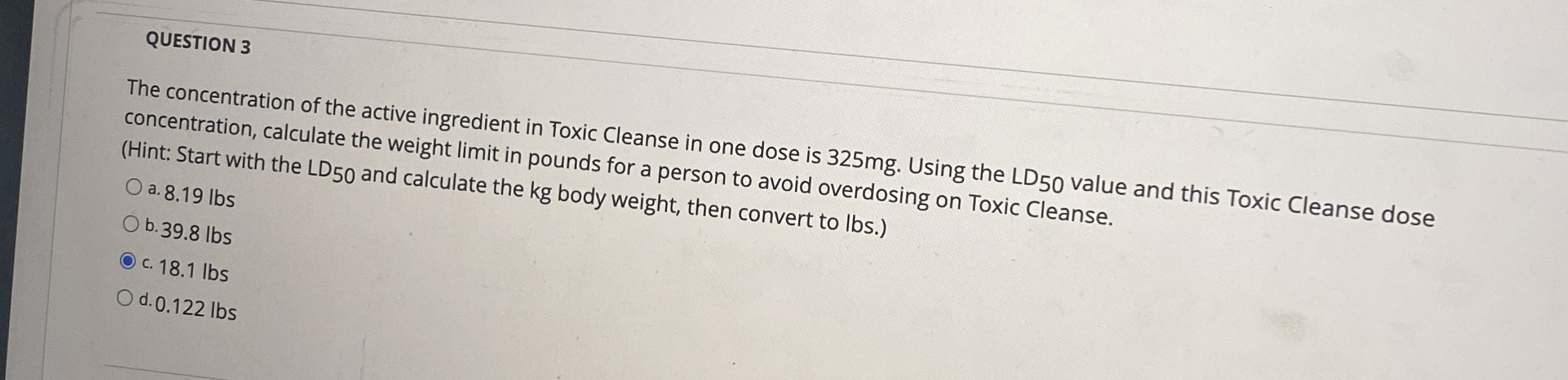 Solved QUESTION 3The concentration of the active ingredient | Chegg.com