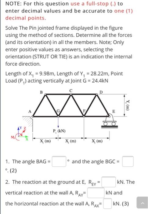 Solved 3. Use the “Method of Sectioning", and determine | Chegg.com