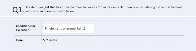 Solved Create prime_list that has prime numbers between 1∼10 | Chegg.com
