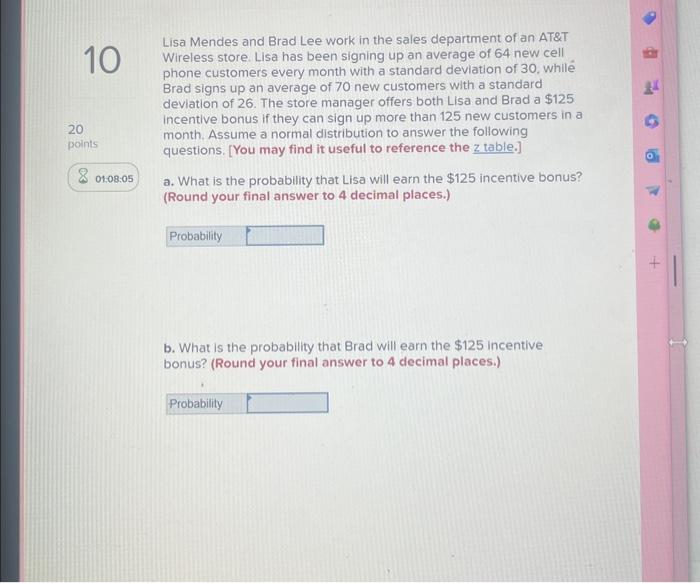 [Solved]: Lisa Mendes and Brad Lee work in the sales depart