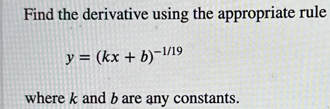 Solved Find the derivative using the appropriate | Chegg.com