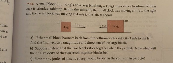 Solved ** 24. A small block (ms = 4 kg) and a large block | Chegg.com