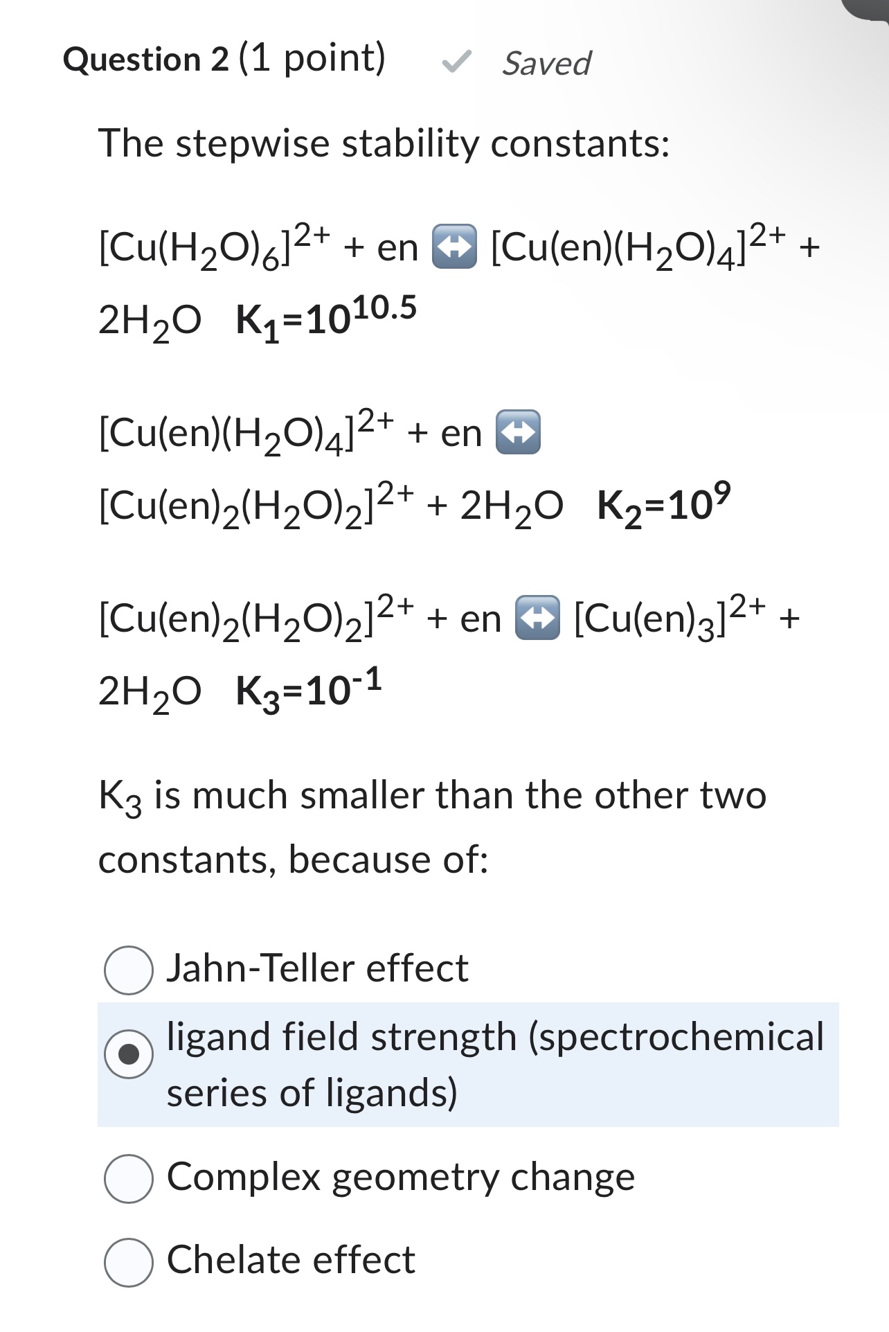 Solved Question 2 (1 ﻿point)The stepwise stability | Chegg.com