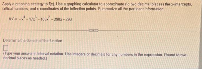 Solved Apply a graphing strategy to f(x). Use a graphing | Chegg.com