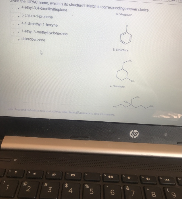 Solved the IUPAC name, which is its structure? Match to | Chegg.com