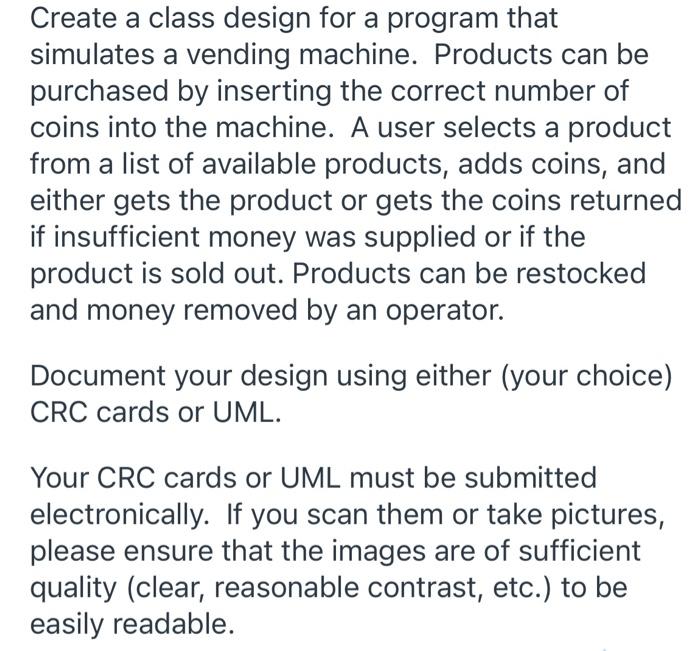Solved Create a class design for a program that a simulates | Chegg.com