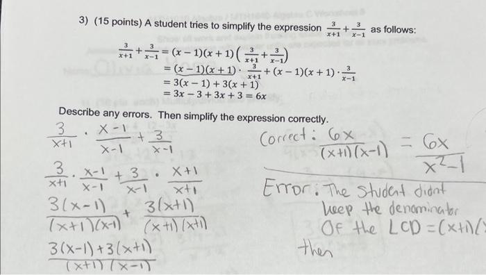 Solved the question is asking where the student went wrong. | Chegg.com