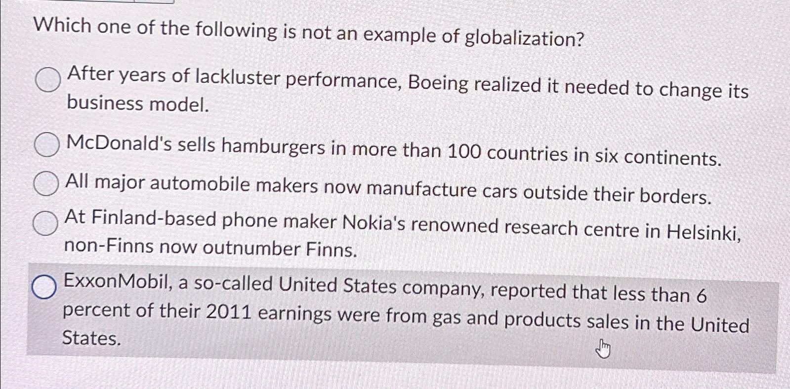 Solved Which one of the following is not an example of | Chegg.com