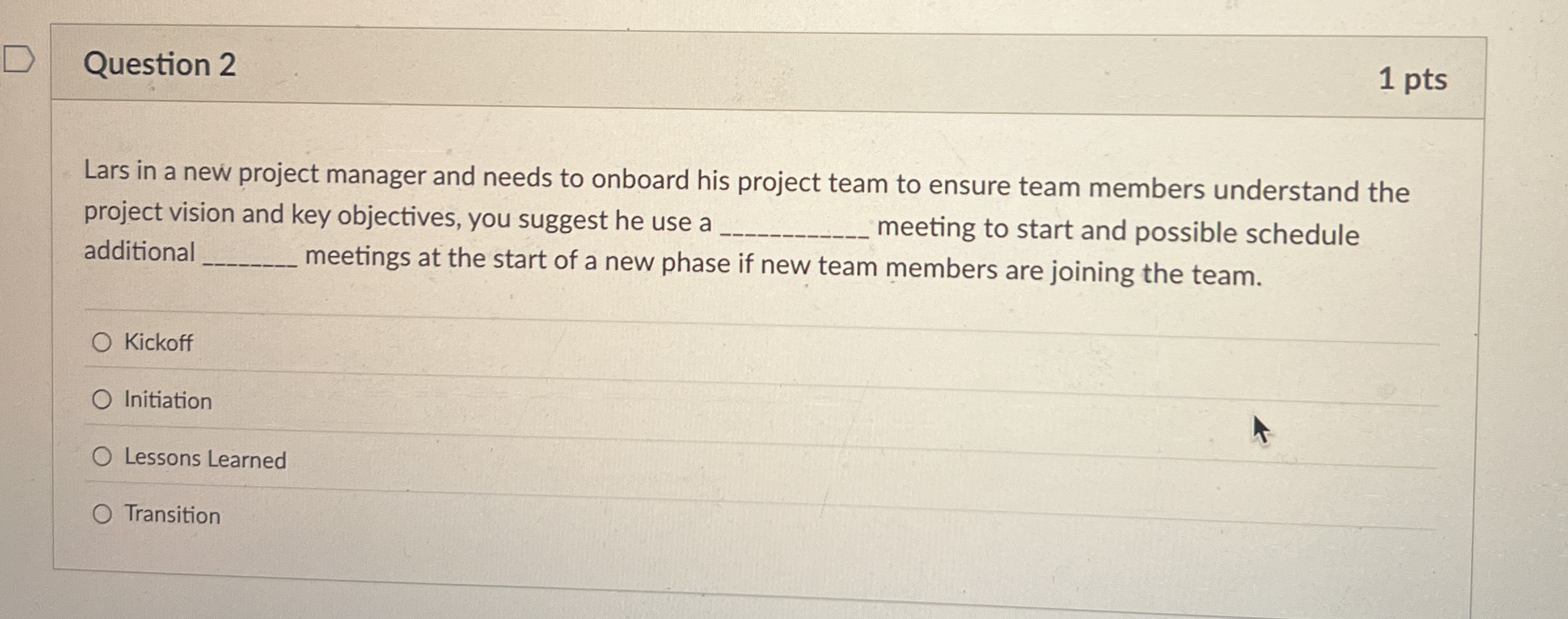 Solved Question 21 ﻿ptsLars in a new project manager and | Chegg.com