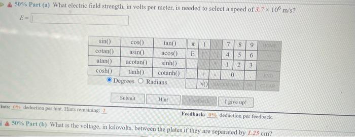 Solved (13\%) Problem 6: In a miss spectrometeri a npecific | Chegg.com