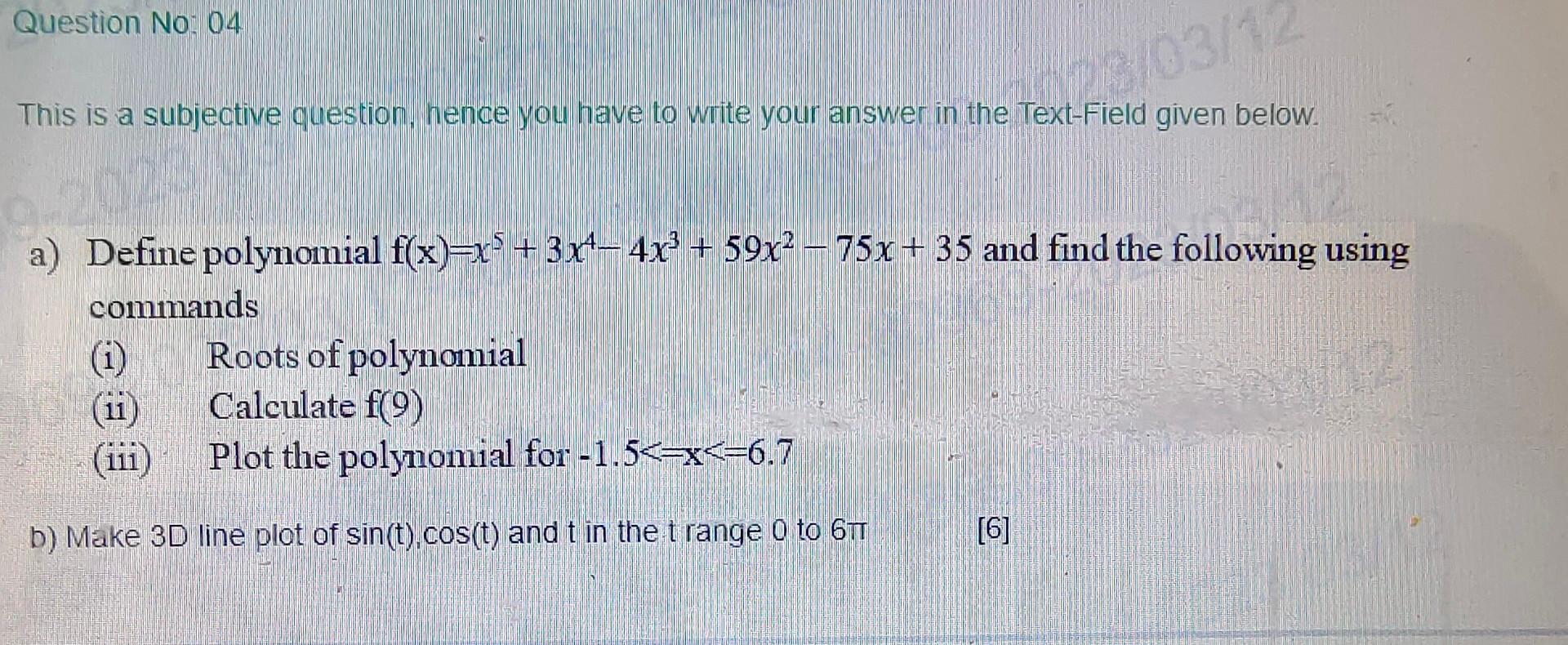Solved This is a subjective question, hence you have to | Chegg.com