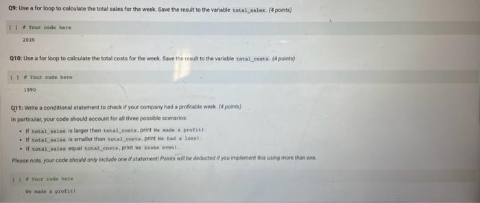 Solved Q13: Use conditional statements inside a for loop | Chegg.com