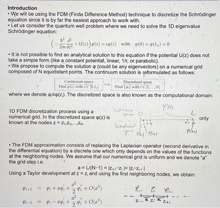 Solved Introduction We Will Be Using The Fdm Finite