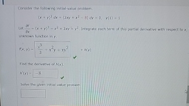 Solved Consider the foilawng intial-value probilem.{1)=1Let | Chegg.com