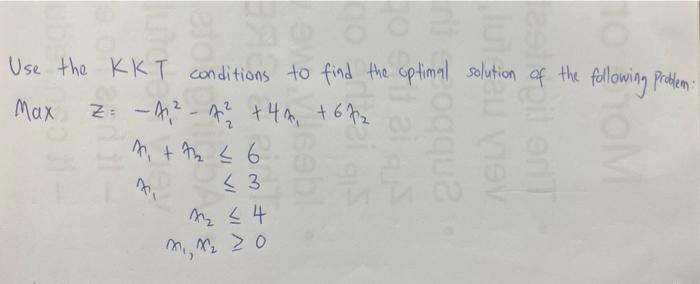 Solved g Use the KKT conditions to find the optimal solution | Chegg.com