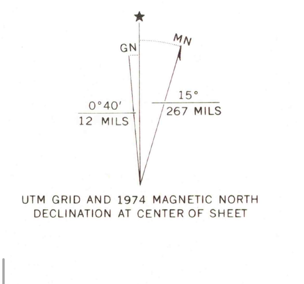 Solved UTM GRID AND 1974 ﻿MAGNETIC NORTHDECLINATION AT | Chegg.com