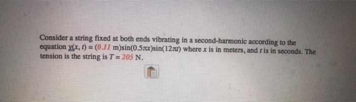 Solved Consider a string fixed at both ends vibrating in a | Chegg.com