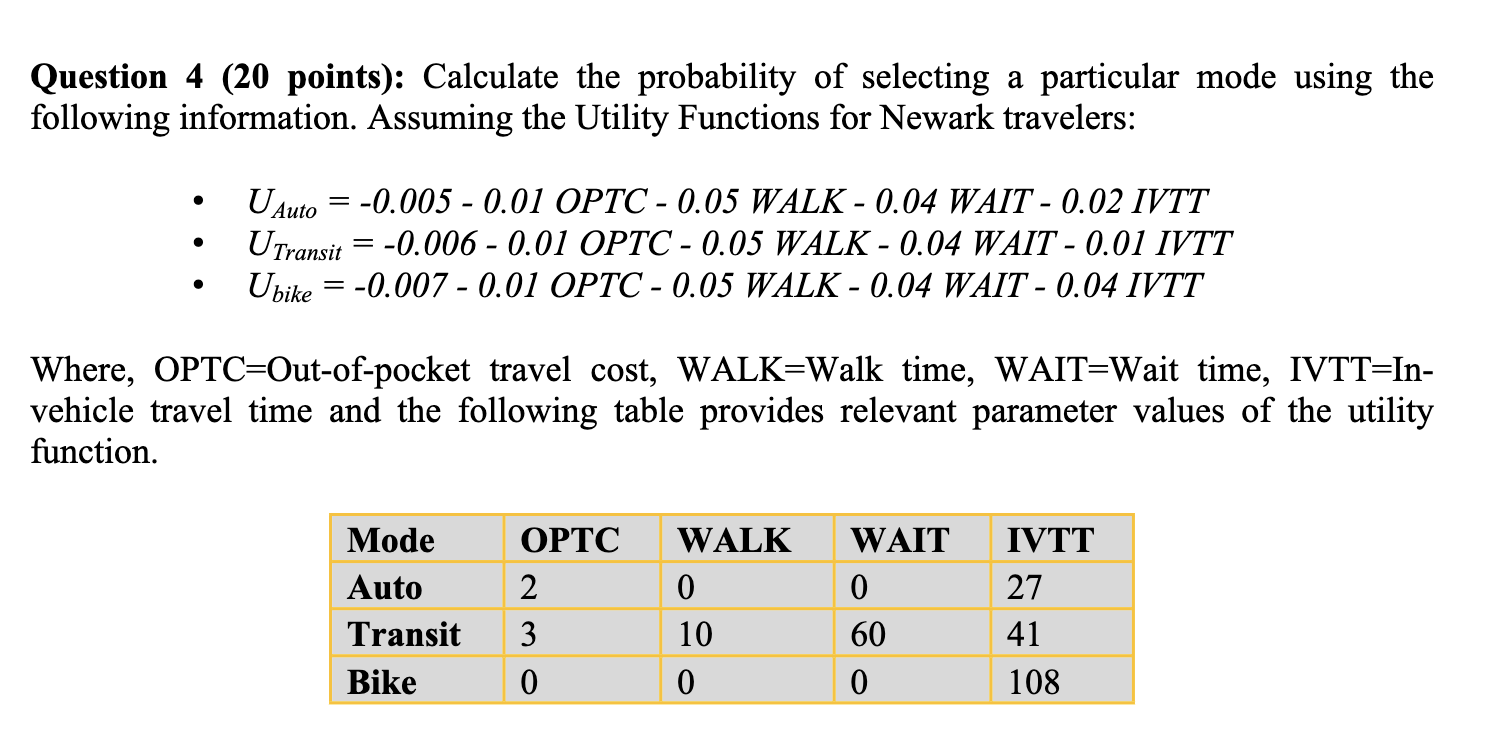 Solved Question 4 (20 ﻿points): Calculate the probability of | Chegg.com
