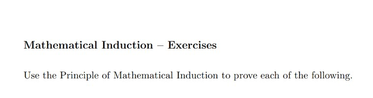 Solved Mathematical Induction - Exercises Use the Principle | Chegg.com
