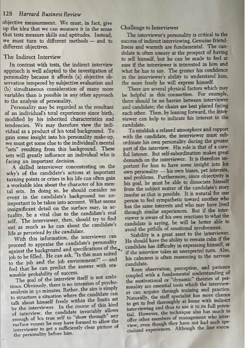 c The indirect interview method is alone in the way | Chegg.com