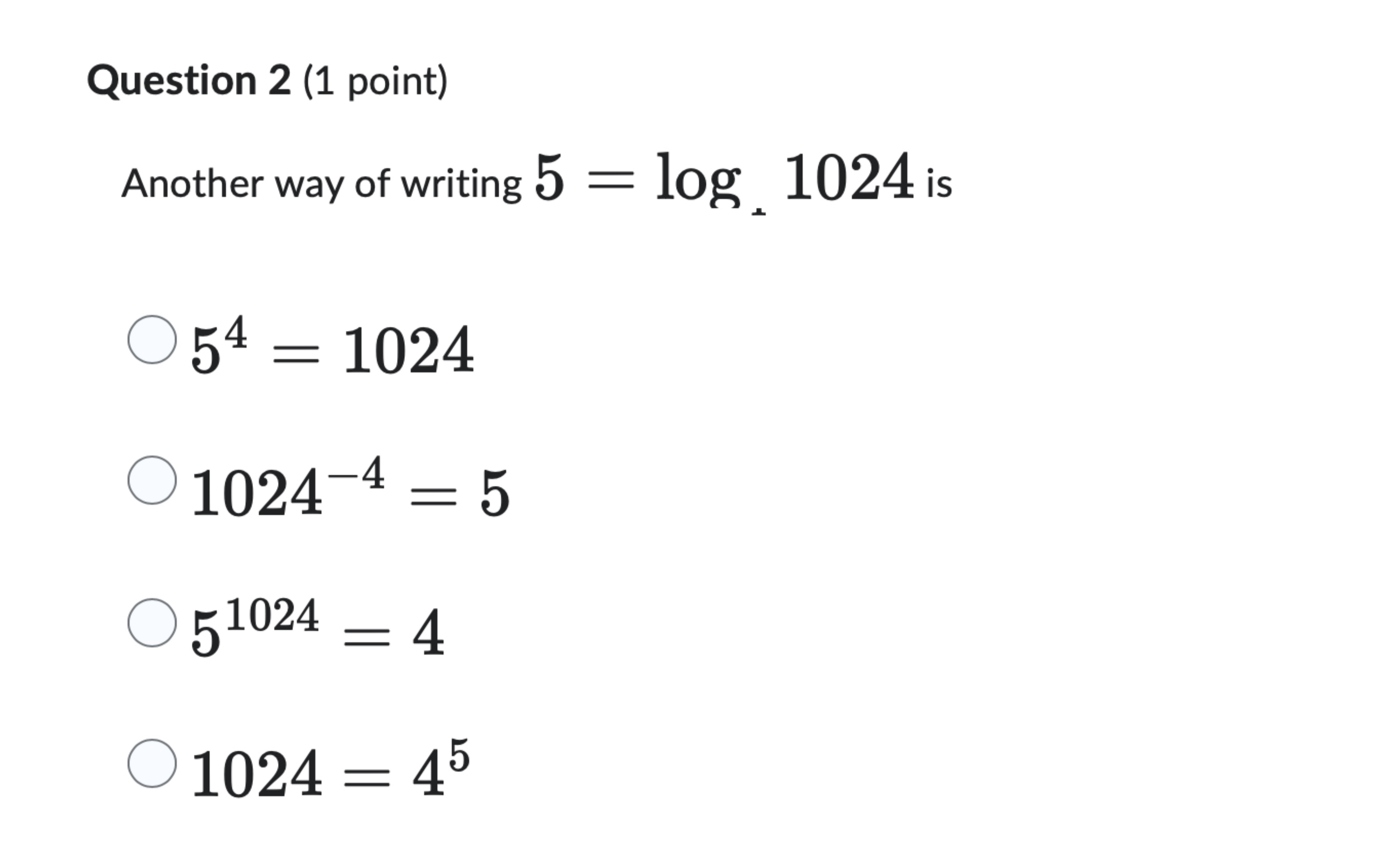 Solved Question 2 (1 ﻿point)Another way of writing | Chegg.com