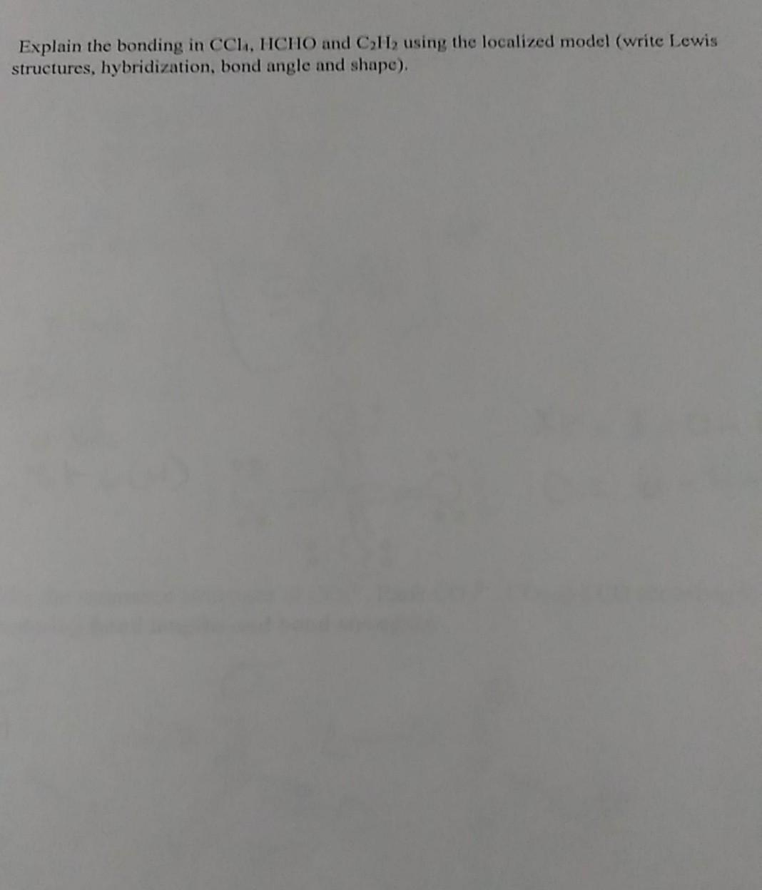 Solved Explain the bonding in CCL.HCHO and Coll, using the | Chegg.com