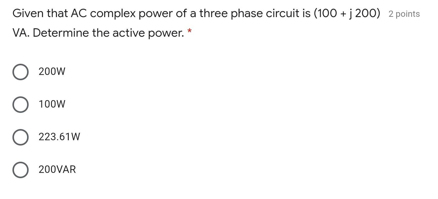 Solved Given that AC complex power of a three phase circuit | Chegg.com